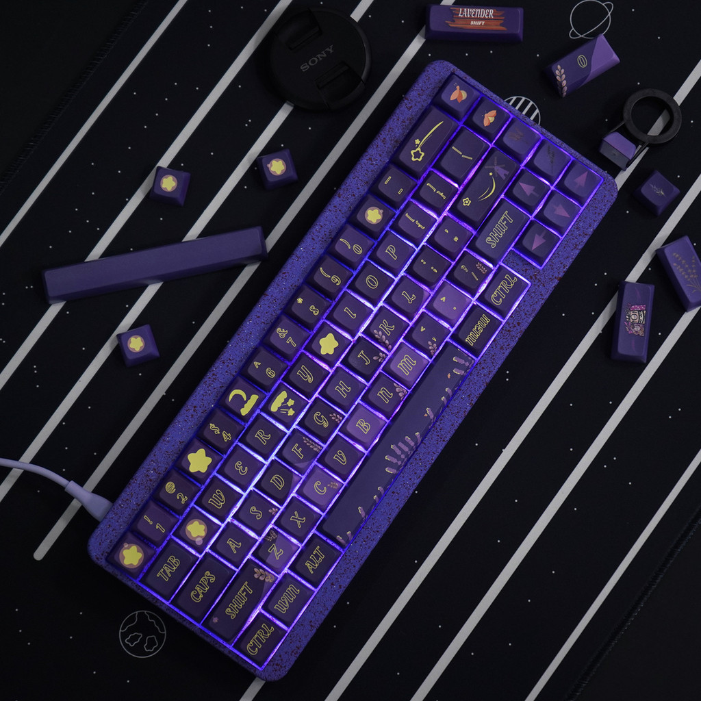 Lavender Purple Keycap XDA Profile PBT Five-side Dye Sublimation ...