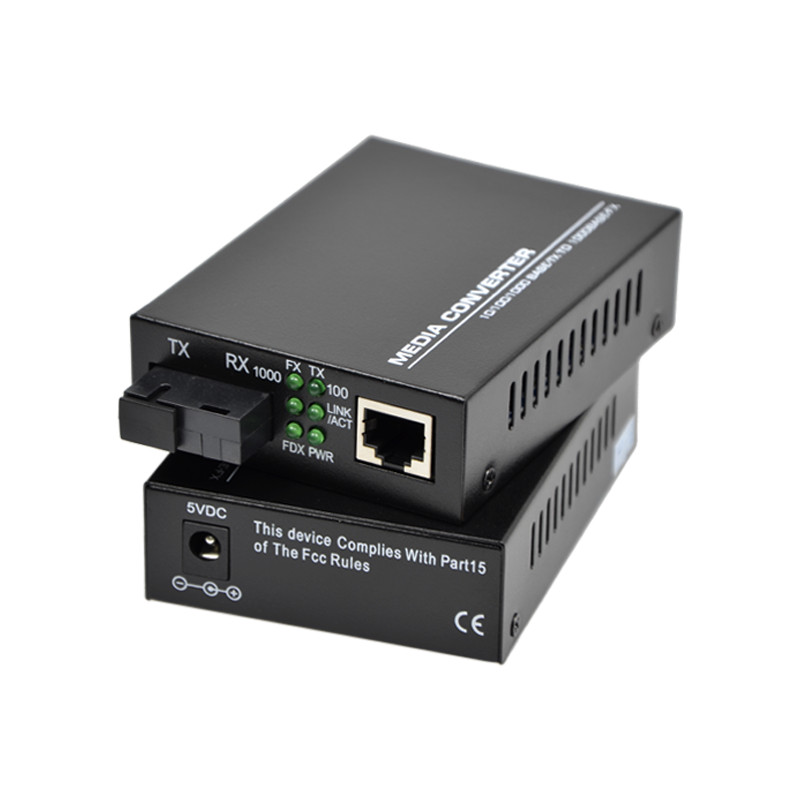 1 Pair FTTH 100/1000M WDM Gigabit Ethernet Fiber Optic Media Converter ...
