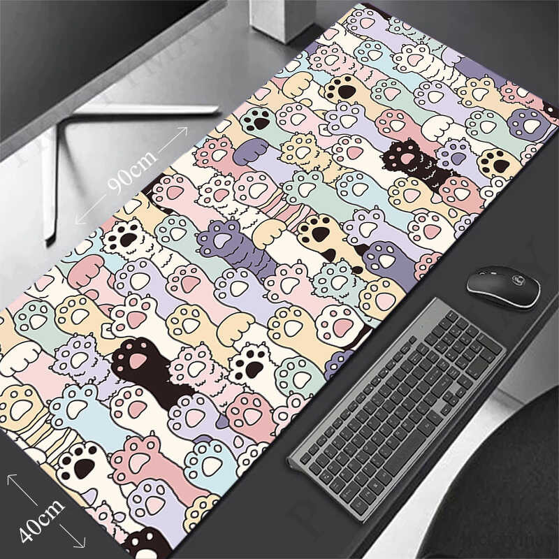 Gaming Cat Large Mousepad Big Gamer Mat 40X90cm Rubber Keyboard Mats ...
