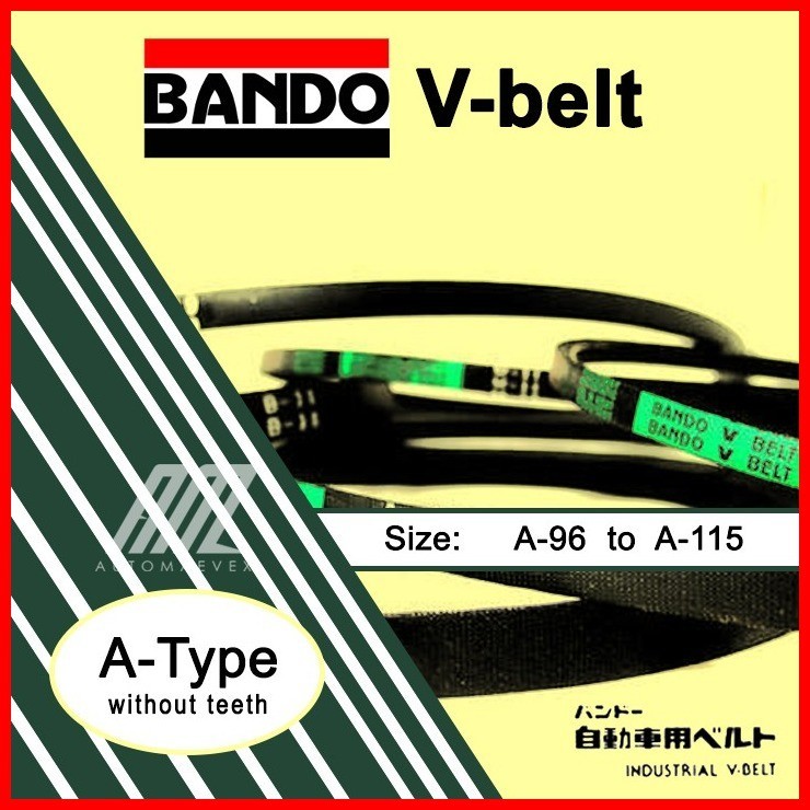 Bando Fan Belt A-Type Series A-96 to A-115 V-Belts (Checkered | No Teeth) | Shopee Philippines