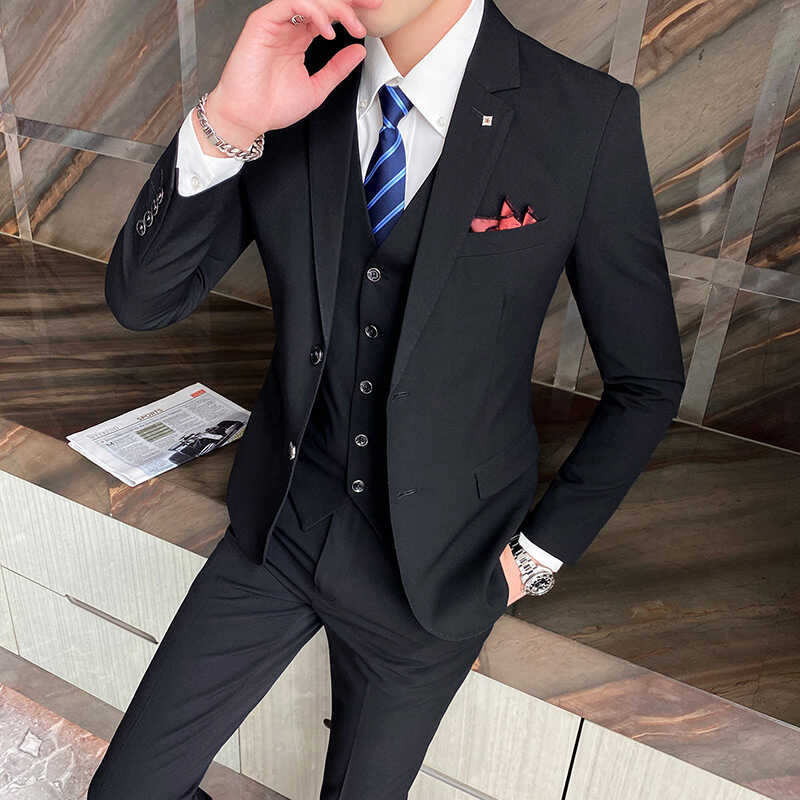 Vest ( Jacket + Pants ) Klasikal Matatag Na Kulay - Suit 2021 Bagong ...