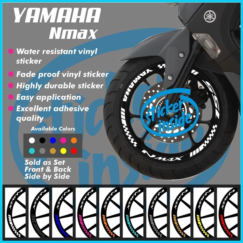 ♟ Yamaha Nmax Mags Decals Sticker 4pcs Front & Back Side by Side ...