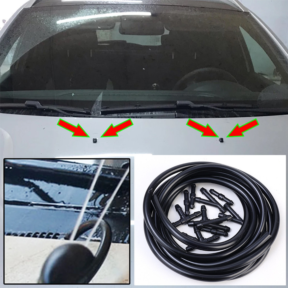 DIY All in One Car Wiper Washer Hose Set Wipers Spray Hose Fitting Car ...
