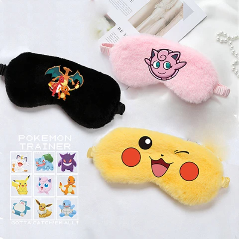 Pokemons Plush Sleep Eye Mask Cartoon Printing Office Nap Student ...