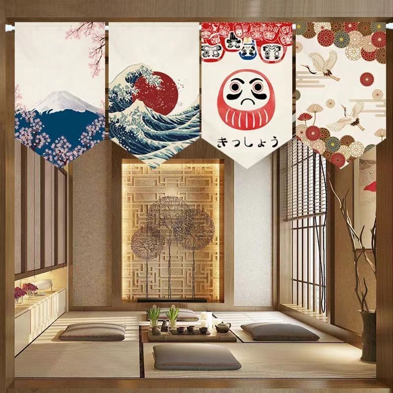 Japanese Noren Short Door Triangular Curtain Pennant Kitchen Doorway ...