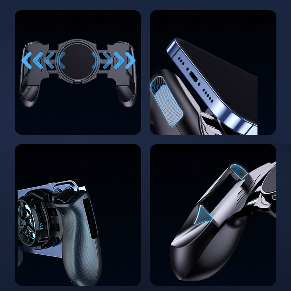 JK01S Mobile Phone Game Controller with Cooling Fan Telescopic Gamepad ...