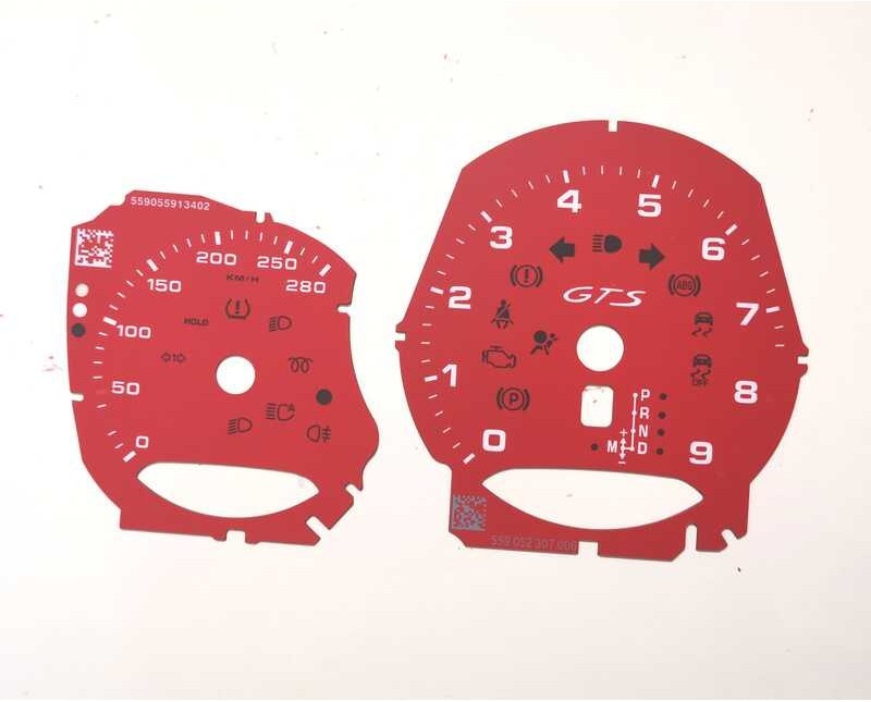 ⊙ Gauge Overlay Instrument Cluster Face Para Porsche 981 Cayman Gts ...