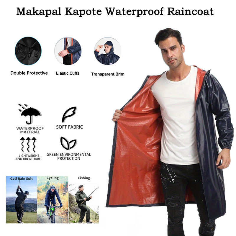Universal Motorcycle Makapal Kapote PVC One Piece Coats Waterproof ...