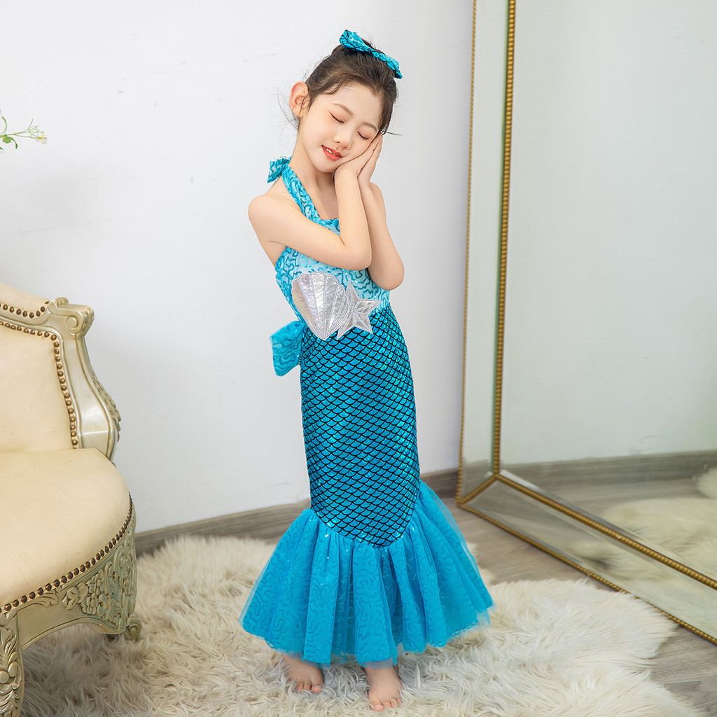 Ariel Mermaid Dress Fancy Fish Tail Princess Dress The Little Mermaid ...