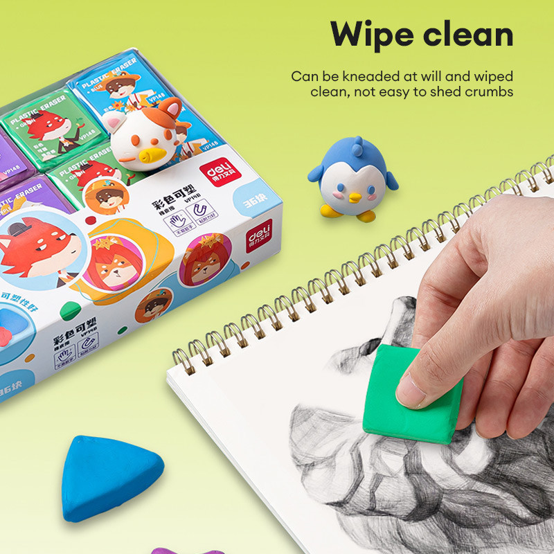Deli EH02610 Plastic Eraser Student School Stationery Eraser Office ...