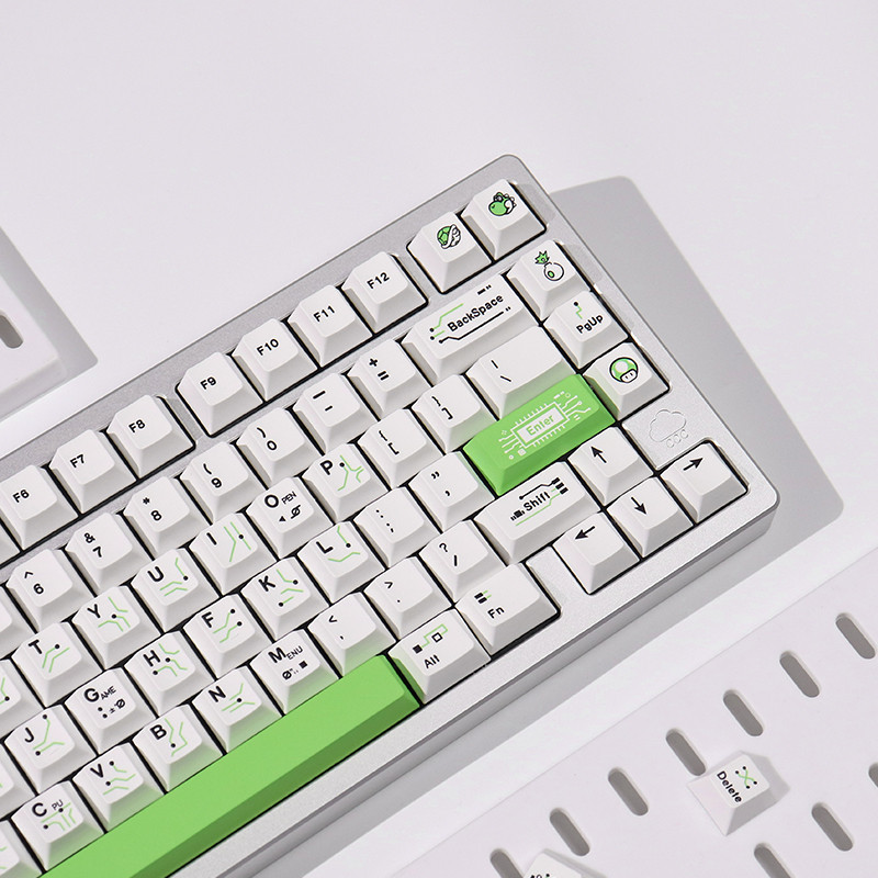 NPCX Circuit White Green Keycaps 148 Keys 1.7mm Thickness PBT cherry ...