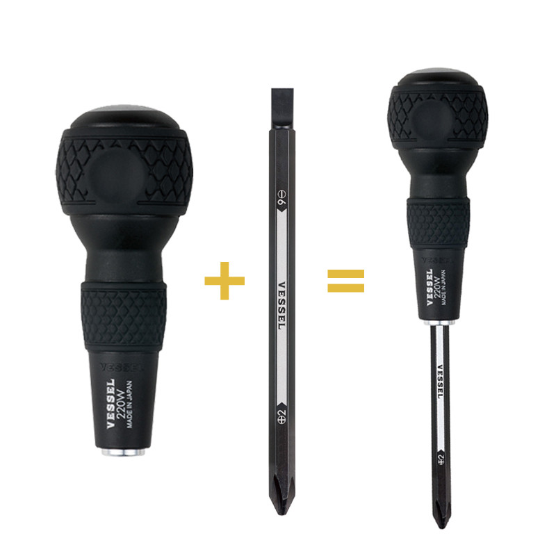 Japan VESSEL Ball Grip Screwdriver Replacement Bits Slotted Phillips ...