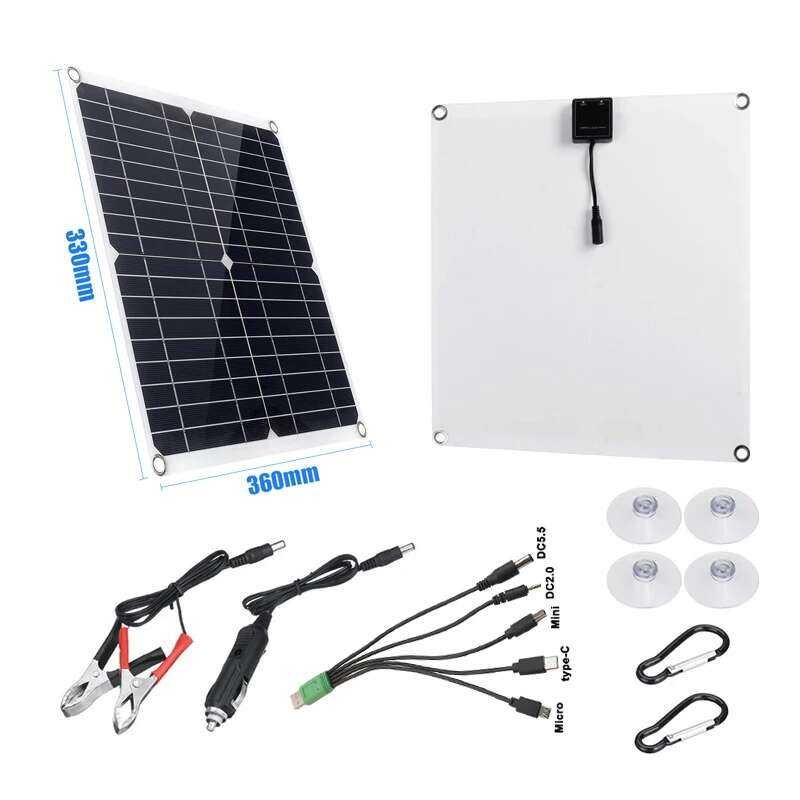 18V 5v solar panel 25w 50w battery 12 volt portable monocrystale cell ...