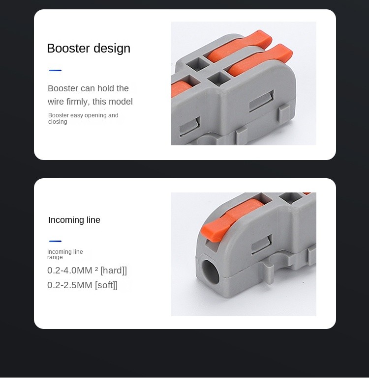 Fast Universal Compact Conductor Junction Box spring splice Terminal ...