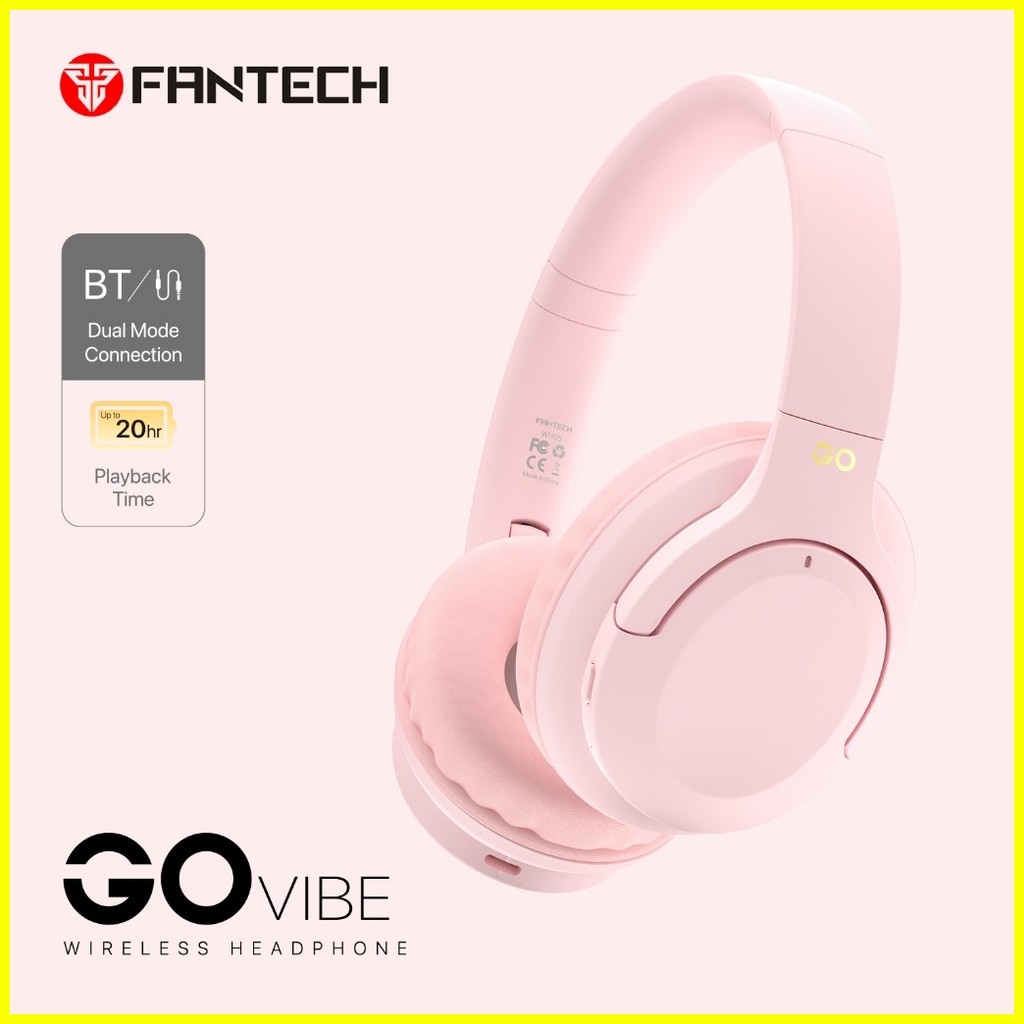 Fantech WH05 Go Vibe Wireless Headphones with Long Lasting Battery Life ...