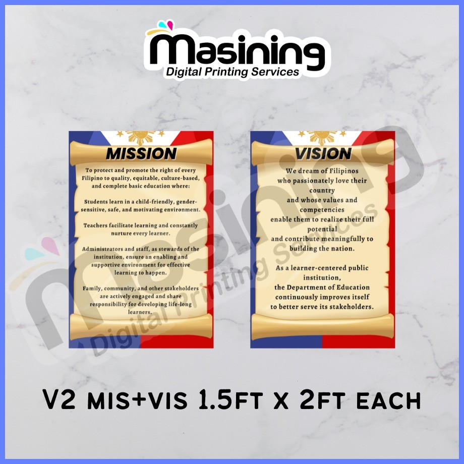 Deped Mission/Vision/Core Values/Quality policy Tarpaulin | Shopee ...