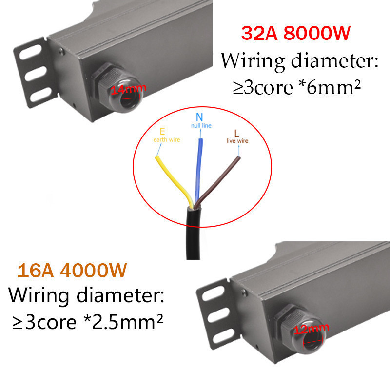 19Inch Cabinet Rack Mount PDU Power Strip EU/US/UK C13/Universal Outlet ...