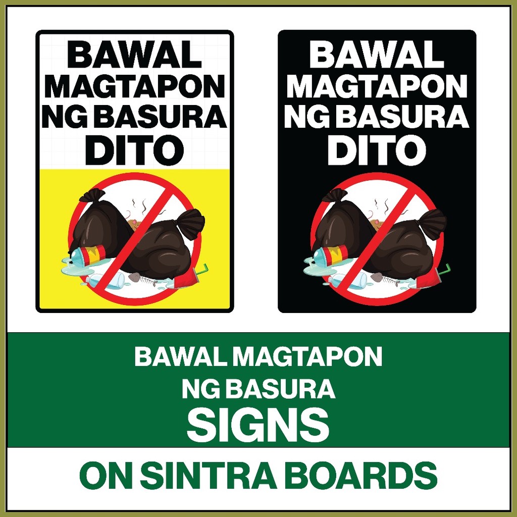 Bawal Magtapon Ng Basura Signs, Signange Waste Management Signages ...