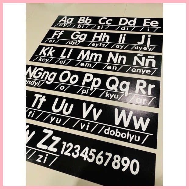 1 set Cursive OR Print Alphabet Letters Long Display Poster ...