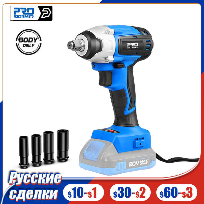 20V Brushless Impact Cordless Wrench 300Nm Max Torque Socket Walang 4000Mah Lithium-Ion Battery ...