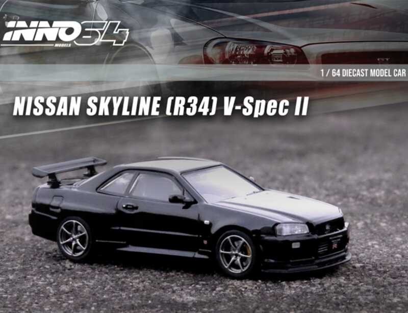 INNO 1:64 Nissan NISSAN GTR R34 V-SPECI Black Alloy Car Model | Shopee ...