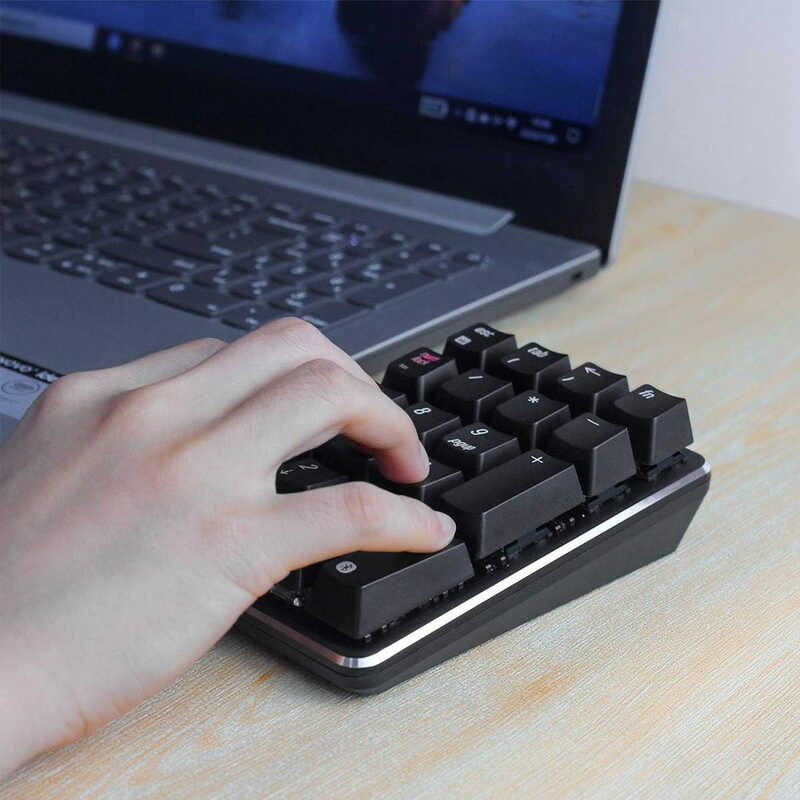 Mechanical 2.4G Wireless Numeric Gaming Keyboard, 21 Keys Portable ...