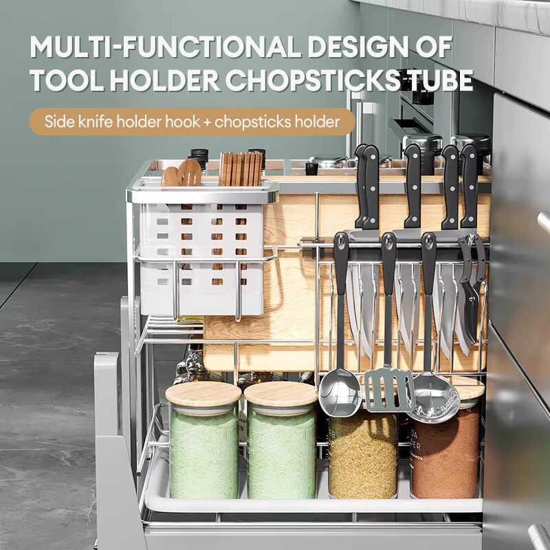 Kitchen Stainless ICIC Condiments Racs Organizer Seasoning Set Pull Out ...