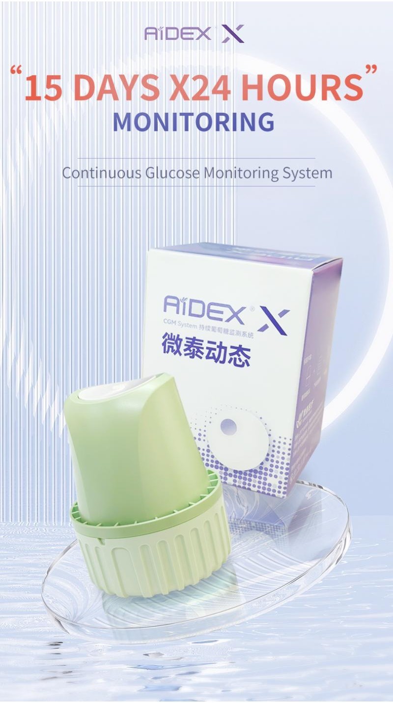 AIDEX X (LinX) Dynamic Blood Glucometer CGM Sensor Wearable Continuous ...