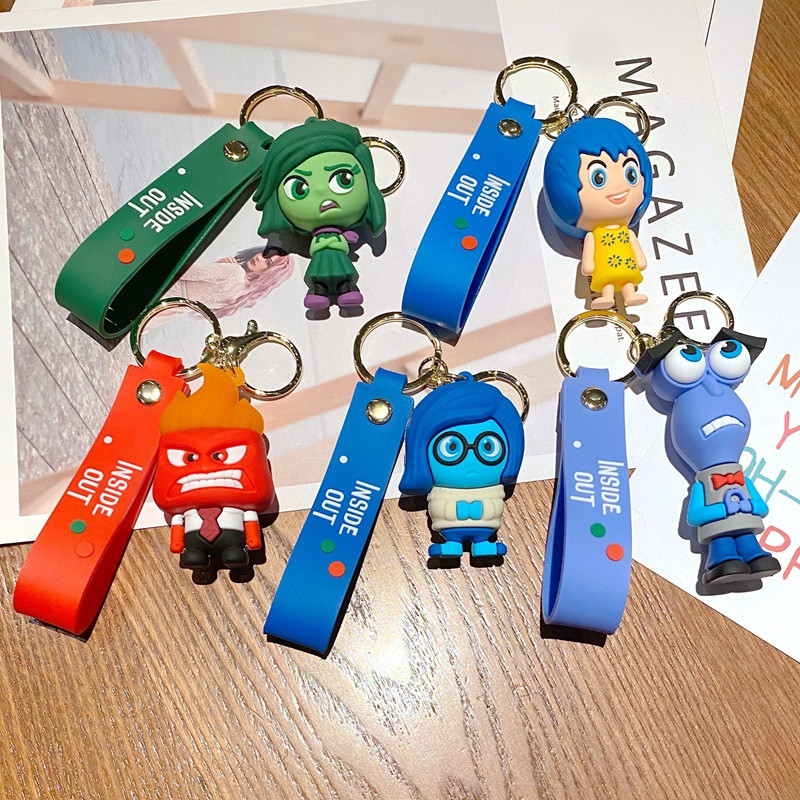 Inside Out Keychain, Cartoon Keychain Disney and Pixar Sadness Fear ...