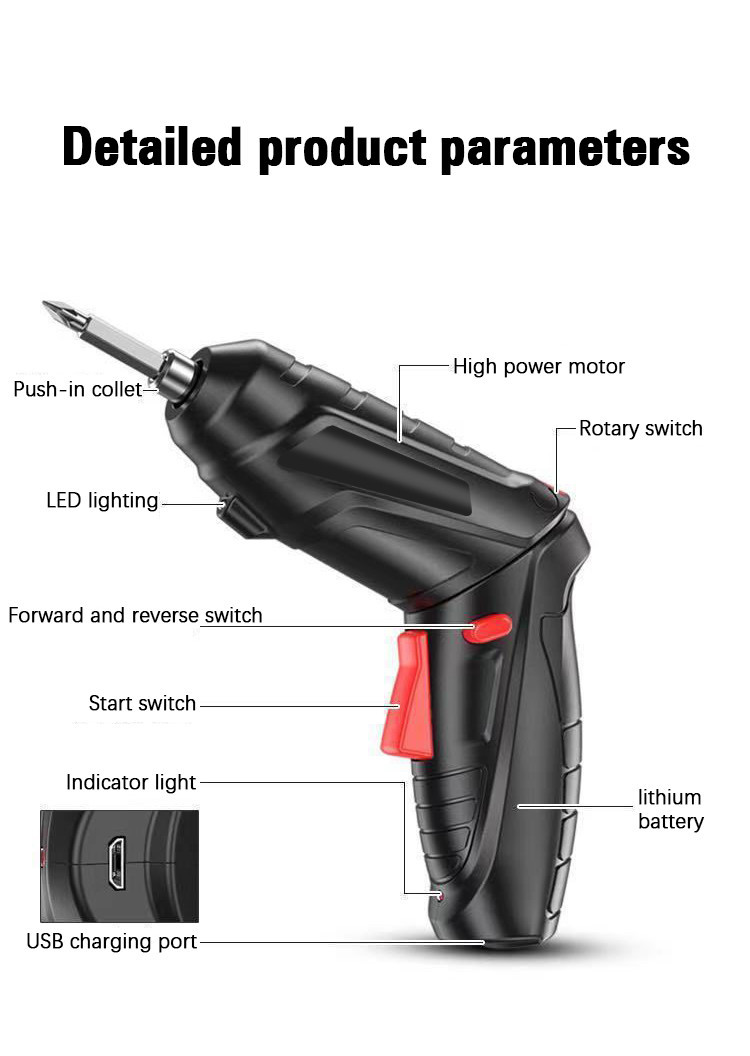 48PCS 3.6V Cordless Rechargeable Handy Drill Screwdriver Electric ...