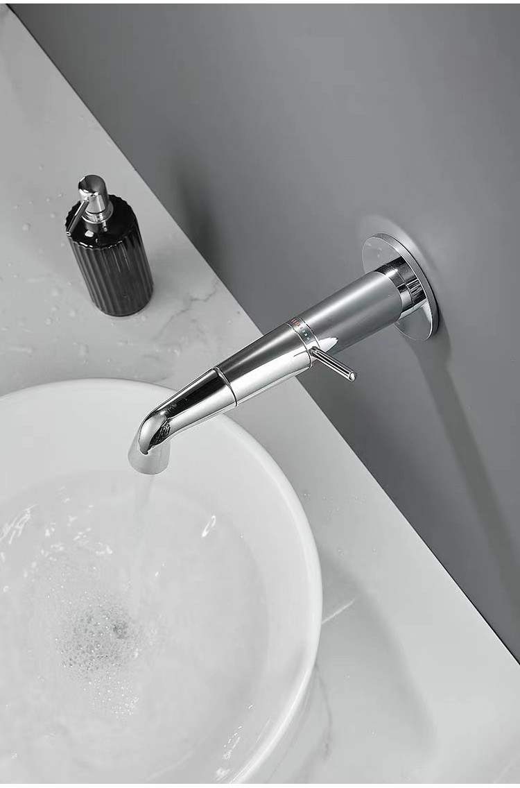 Concealed Wall-Mounted Brass Basin Faucet for Hotels and Homes with Hot ...