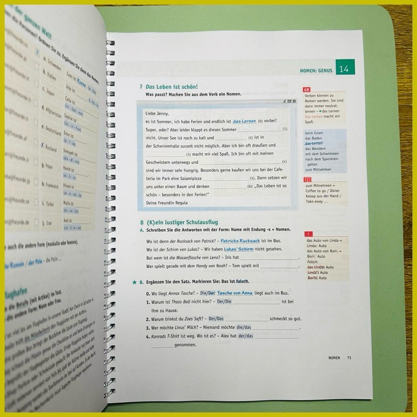Deutsch Ubungsbuch Grammatik A1-A2 - German Language Textbook - A4 Size ...