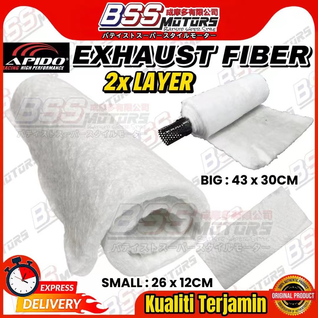 APIDO Racing White Fiberglass 2 Layer Exhaust Pipe Fiber Glass 43cm x ...