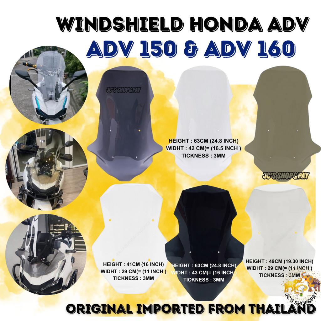 NEW WINDSHIELD HONDA ADV ORIGINAL QUALITY THAILAND PRODUCT / ADV 150 ...