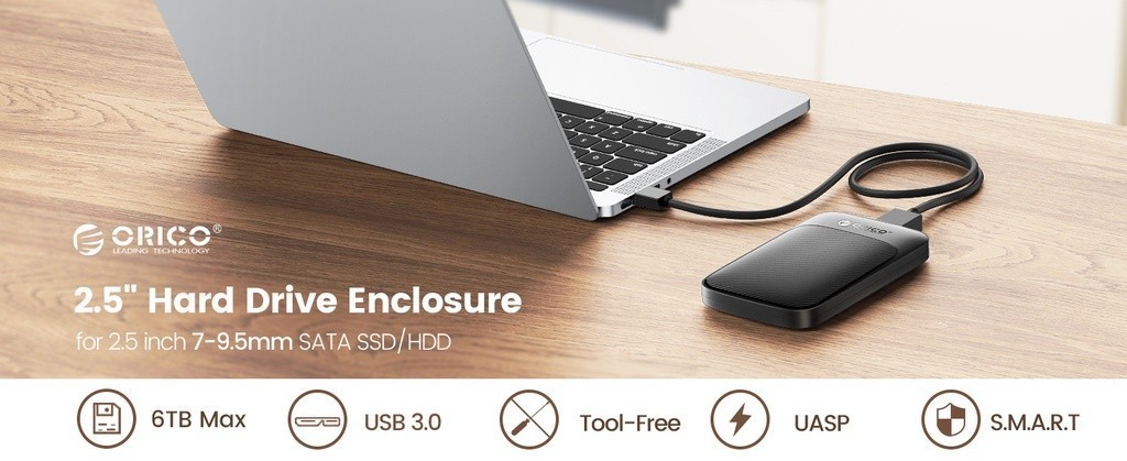 ORICO 2.5 HDD SSD Case USB3.0/Type C External Storage HDD Enclosure ...