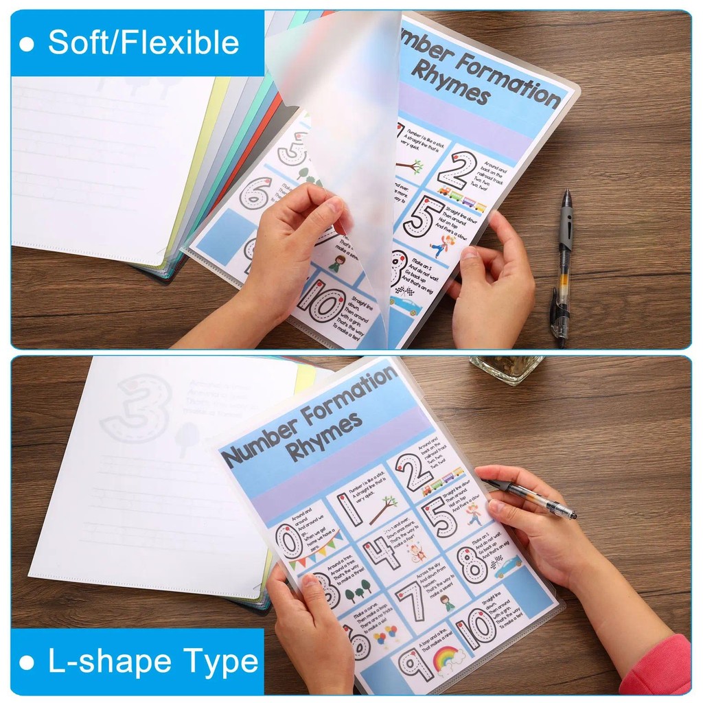 BULK Clear PP L-Type A4 Size File Folder Safe Project Pocket File ...
