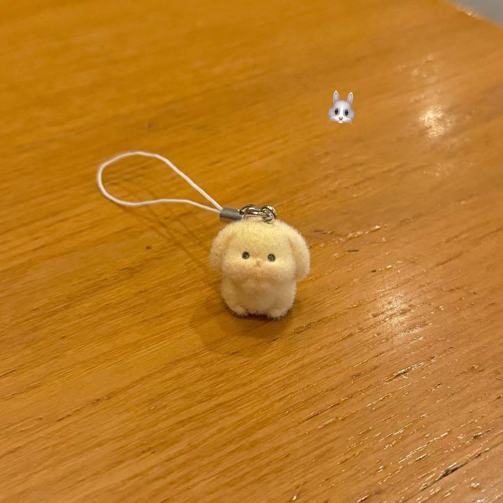 Cute Animal Angry Rabbit Keychain Flocking Automobile Hanging Ornament ...
