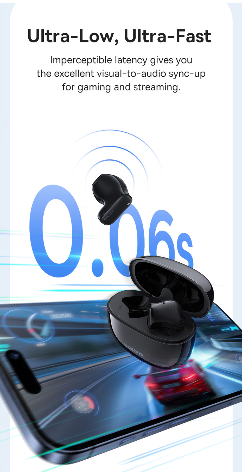 Baseus Bowie E11 TWS Earphones Bluetooth 5.3 Earbuds in-Ear True ...