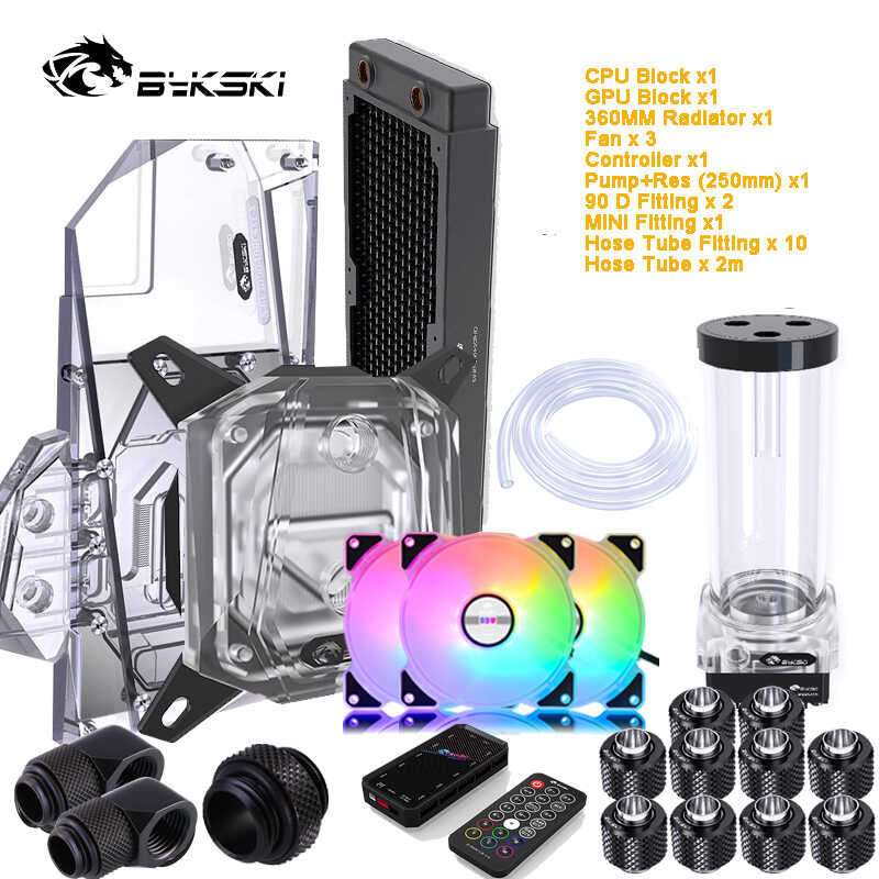 Bykski Computer Split Soft Hose Water Cooling Kit,Cpu+Gpu Block+Pump ...