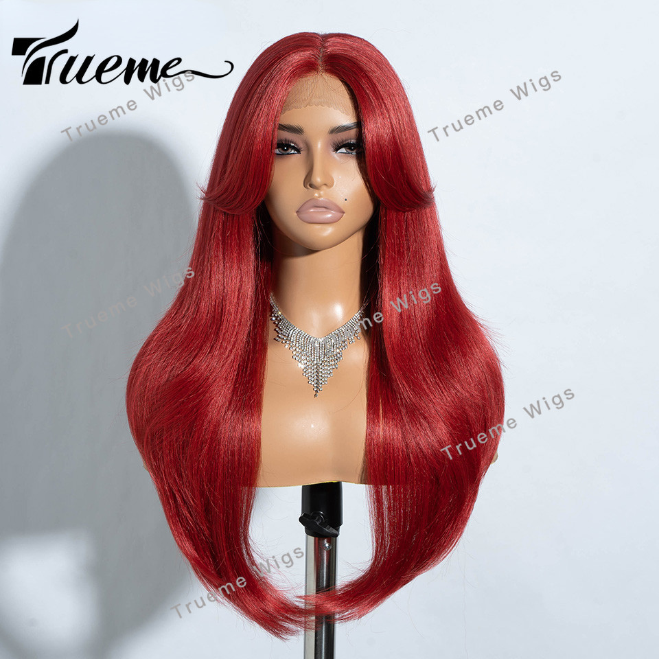 Trueme Synthetic Lace Frontal Wigs For Women 26 Inch Long Straight full ...