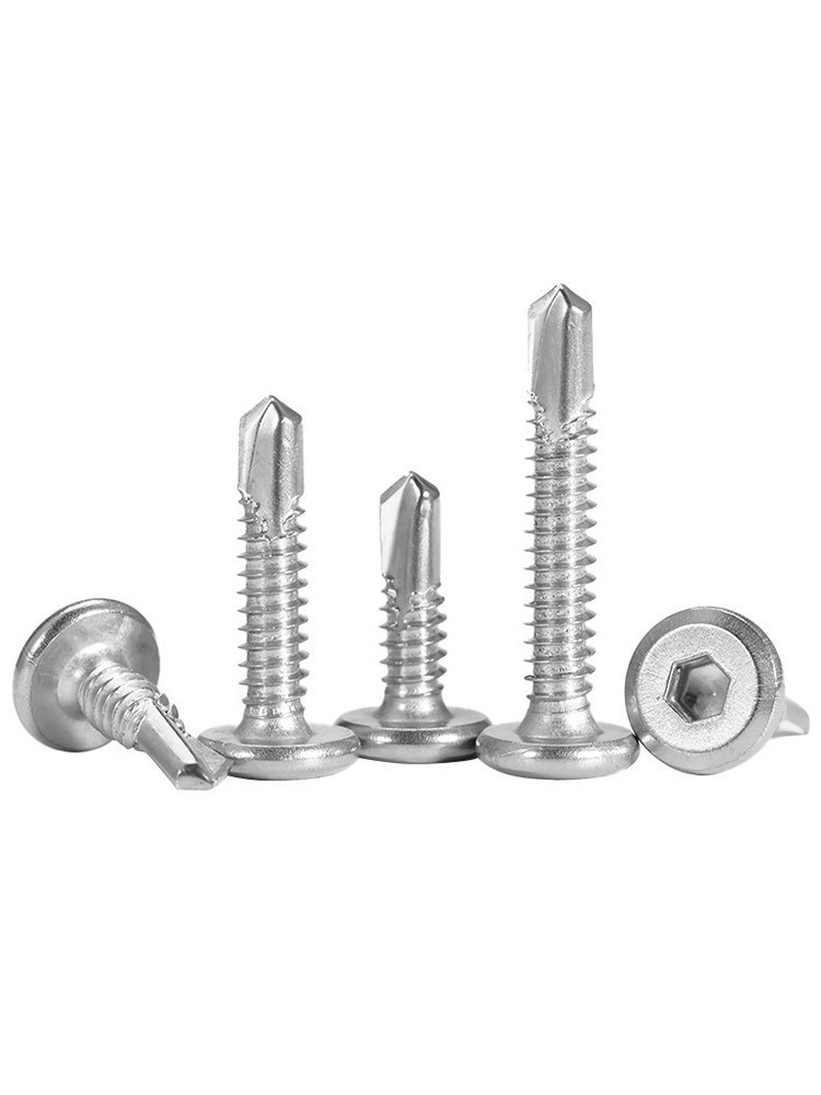 SS410 Beveled hex socket drill point screw Chamfered hex self-drilling ...