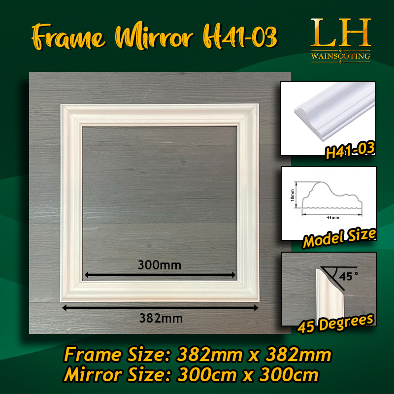 DIY Wainscoting Mirror Frame 30cmx30cm Frame PS Wainscoting Siap Potong ...