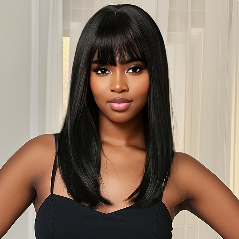 Wig Female Cartoon Bangs, Long Hair and High Temperature Silk | Shopee ...