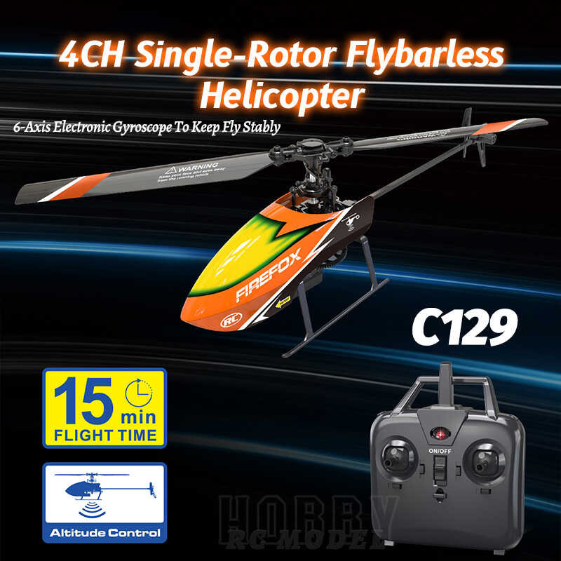 4 Channel C129 RC Helicopter RTF 2.4Ghz Remote Control Model Airplane ...