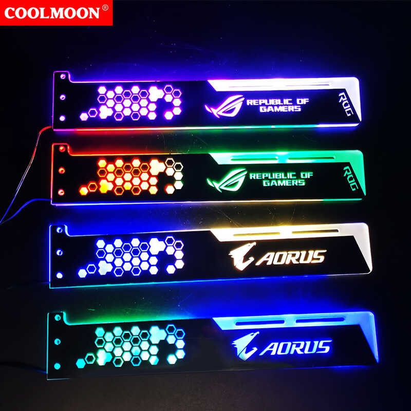 RGB Graphics LED Card Bracket Ng Pagliwanag Iluminated GPU Holder ROG ...