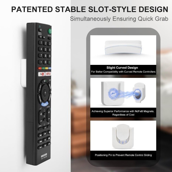 2pcs/set Upgraded Magnetic Remote & Cell Phone Holder, Punch - Free ...