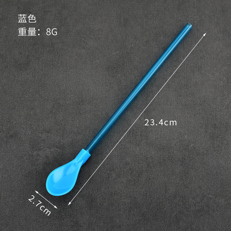 Straw spoon integrated stirring spoon minimalist tableware candy ...