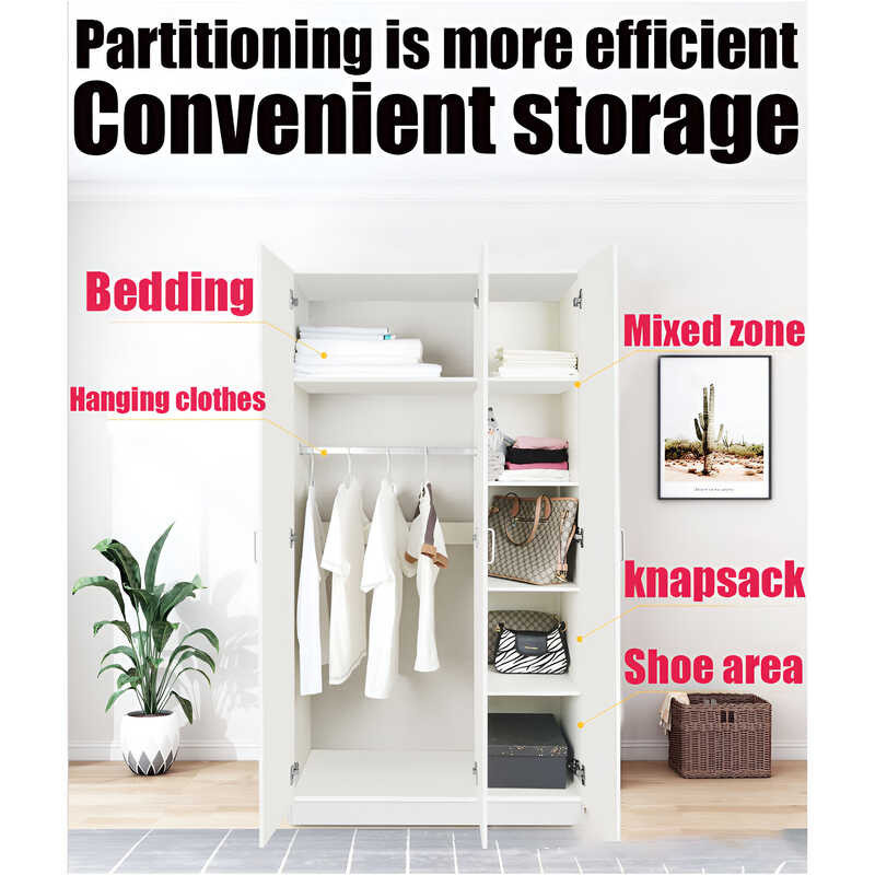 Cabinet Wooden Wardrobe 3/2 Doors Wood Multipurpose Functional Simple ...