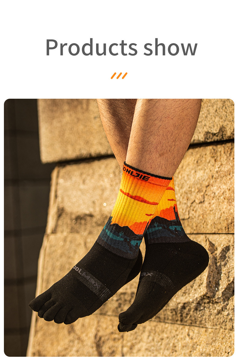 One Pair AONIJIE E4843 Calf Running Socks Colorful Women Men Five Toe ...