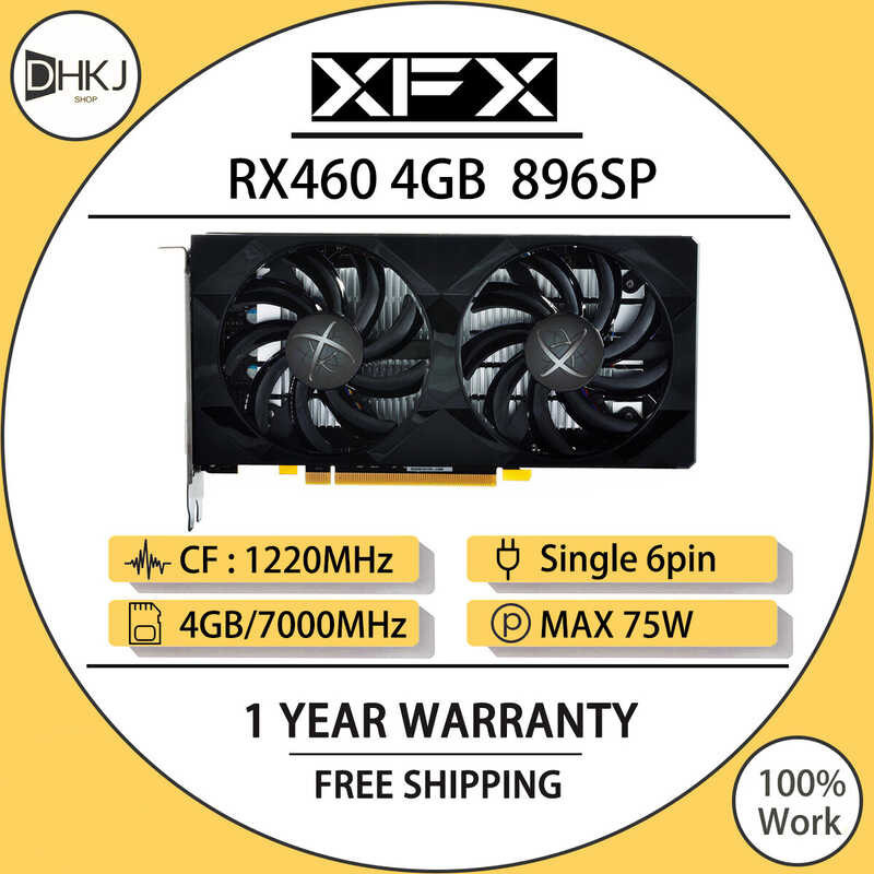 XFX & USED RX 460 Graphics AMD Radeon Rx460 4Gb Screen Video Cards GPU ...